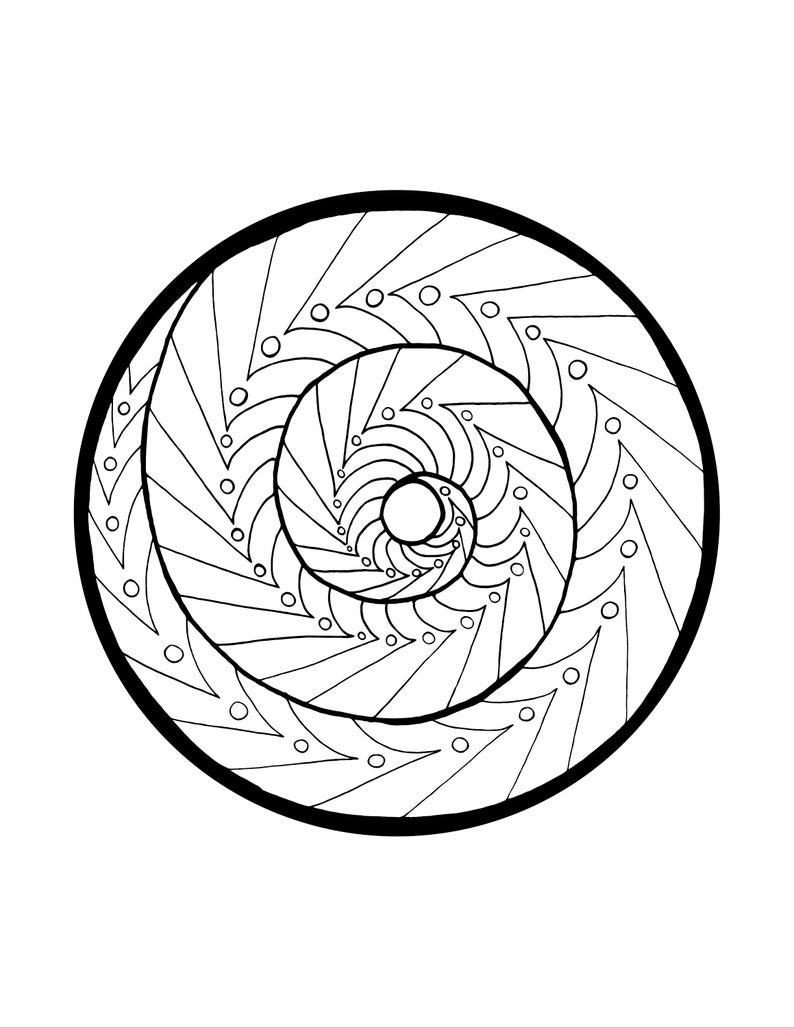 Spiral Coloring Page - Flip - Etsy