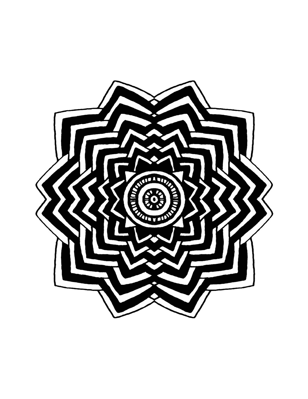 Coloring Page Mandala-frequencies - Etsy