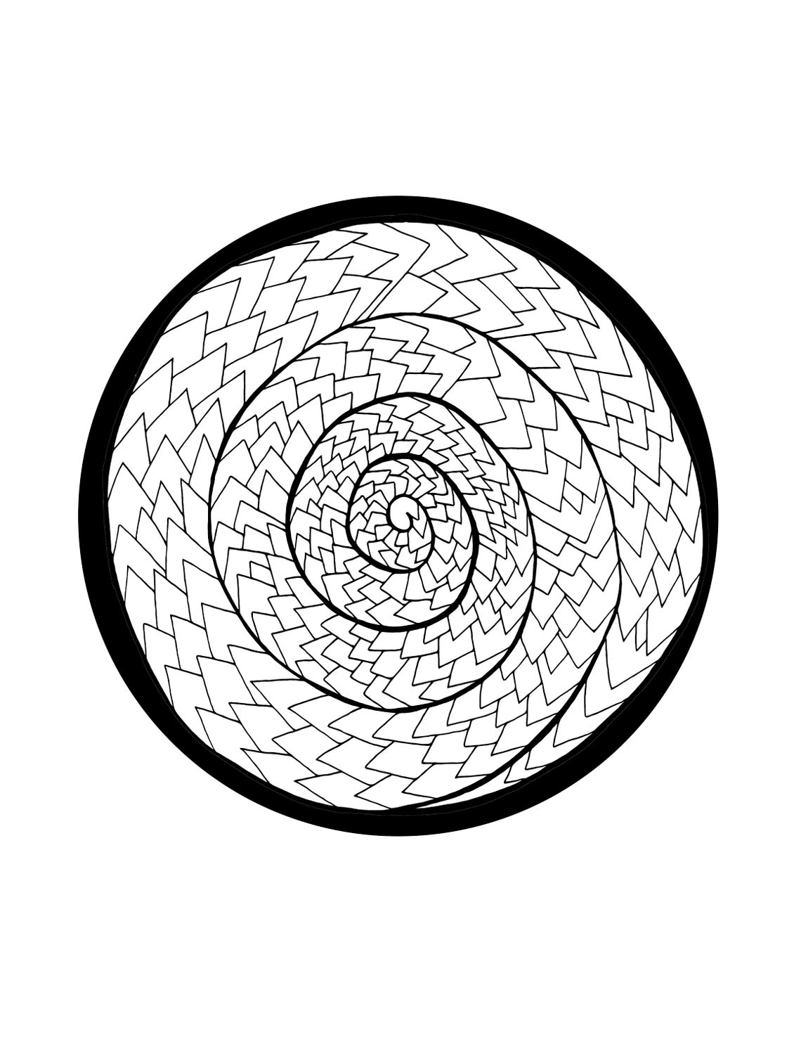 Coloring Page Spiral - Scales - Etsy