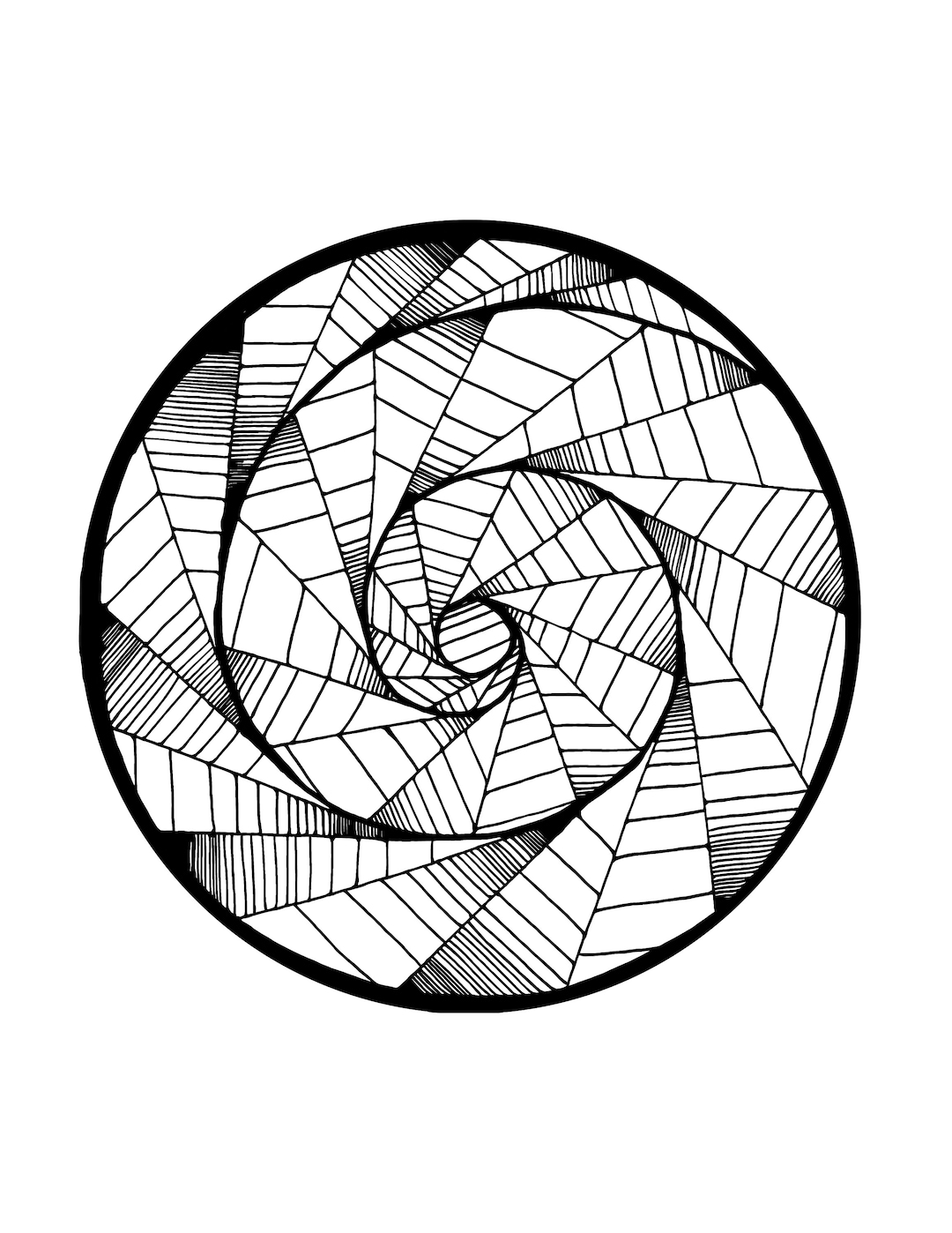 Coloring Page Spiral - Fade - Etsy