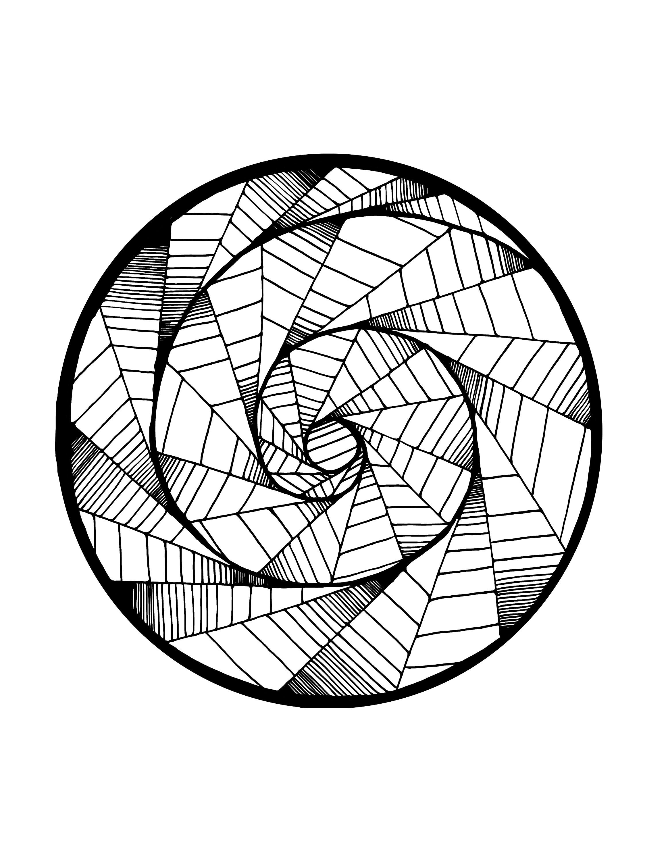 Coloring Page Spiral Fade - Etsy Singapore