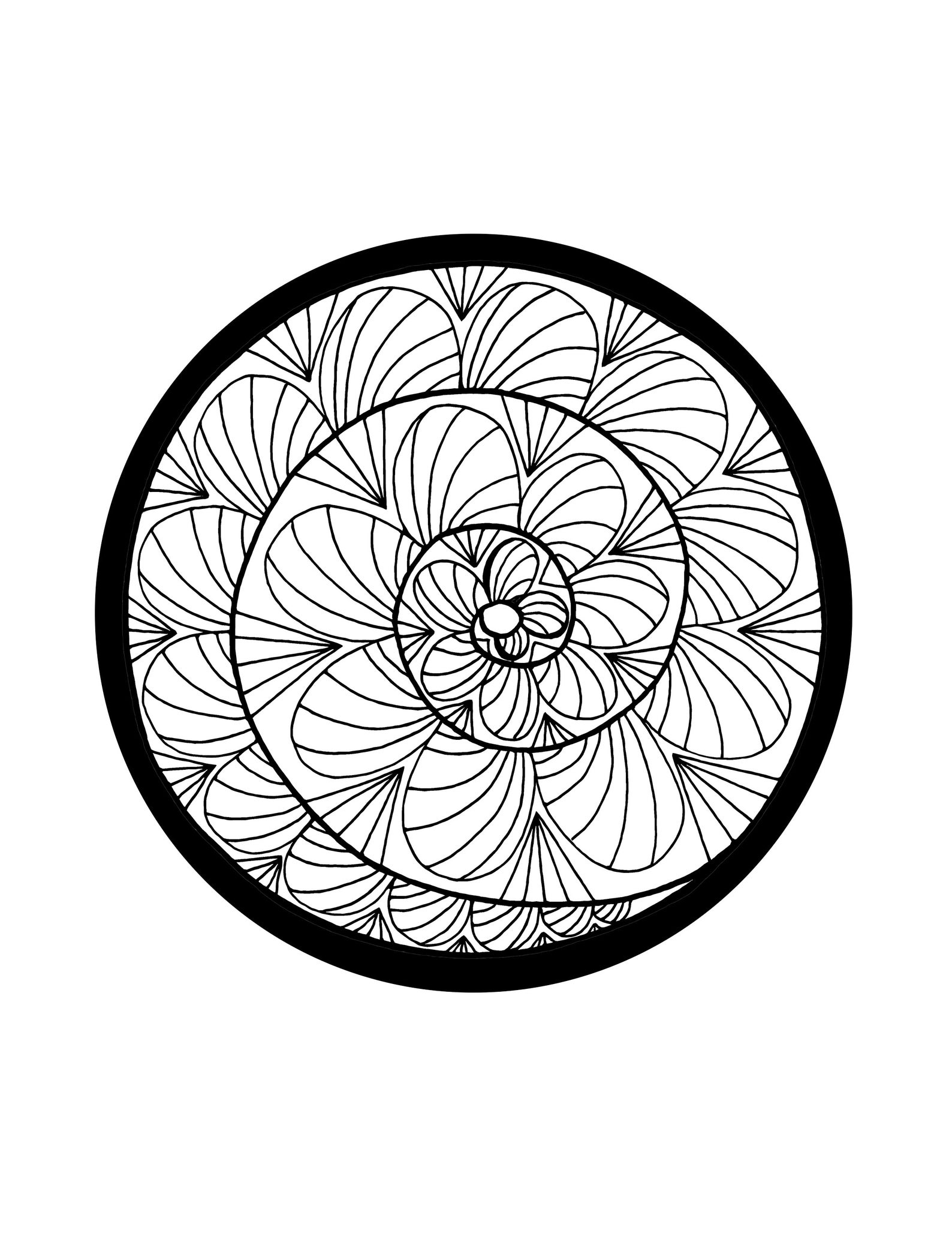 Coloring Page Spiral - Blossom - Etsy