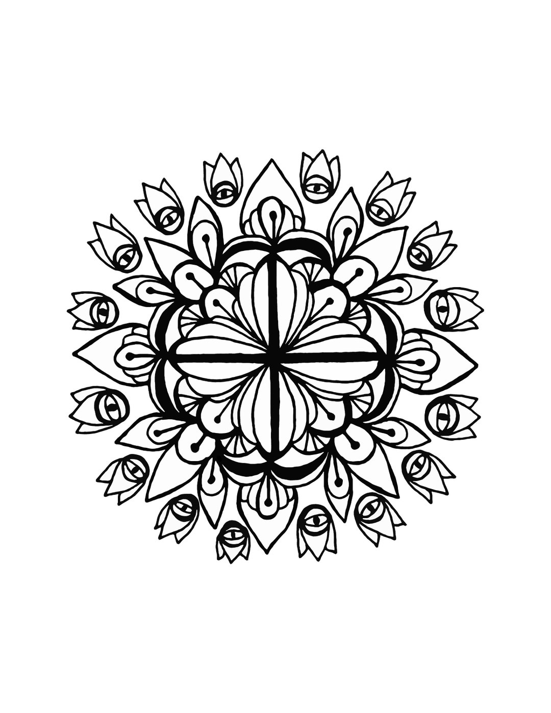 Coloring Page Mandala-queen - Etsy