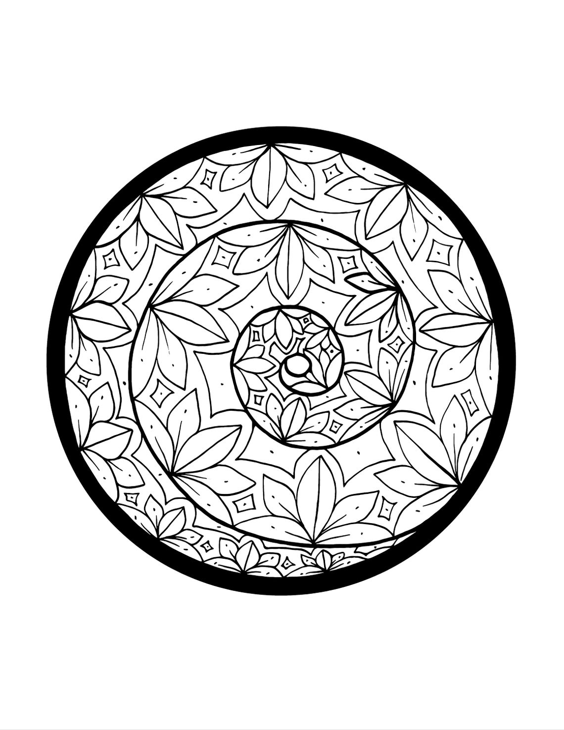 Coloring Page Spiral - Forest - Etsy
