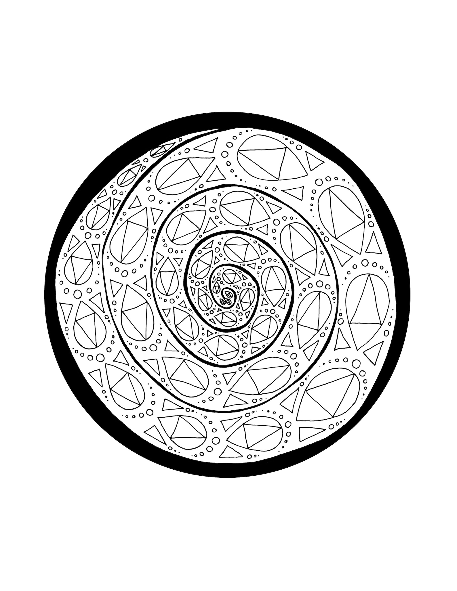 Coloring Page Spiral - Triangles - Etsy