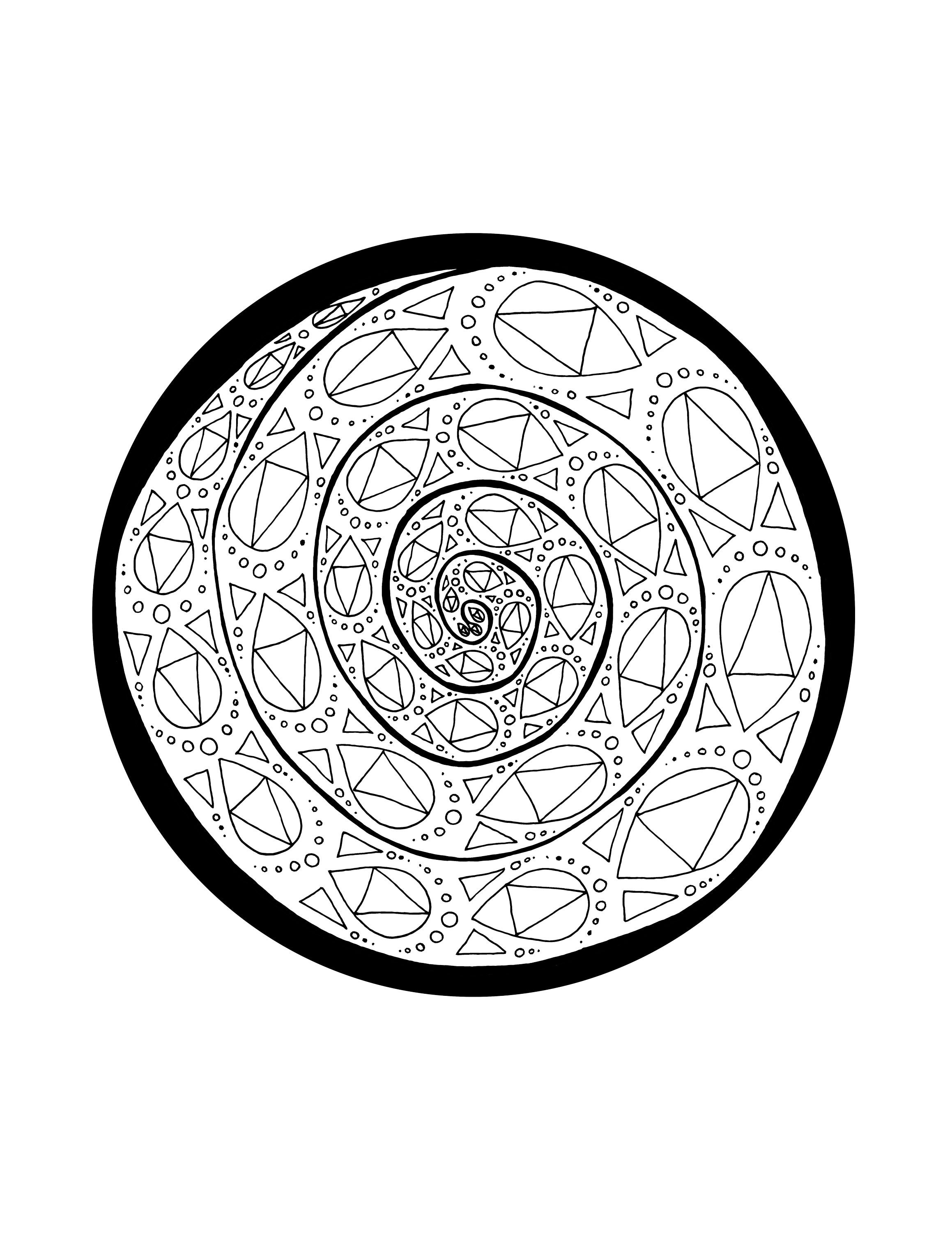 Coloring Page Spiral - Triangles - Etsy