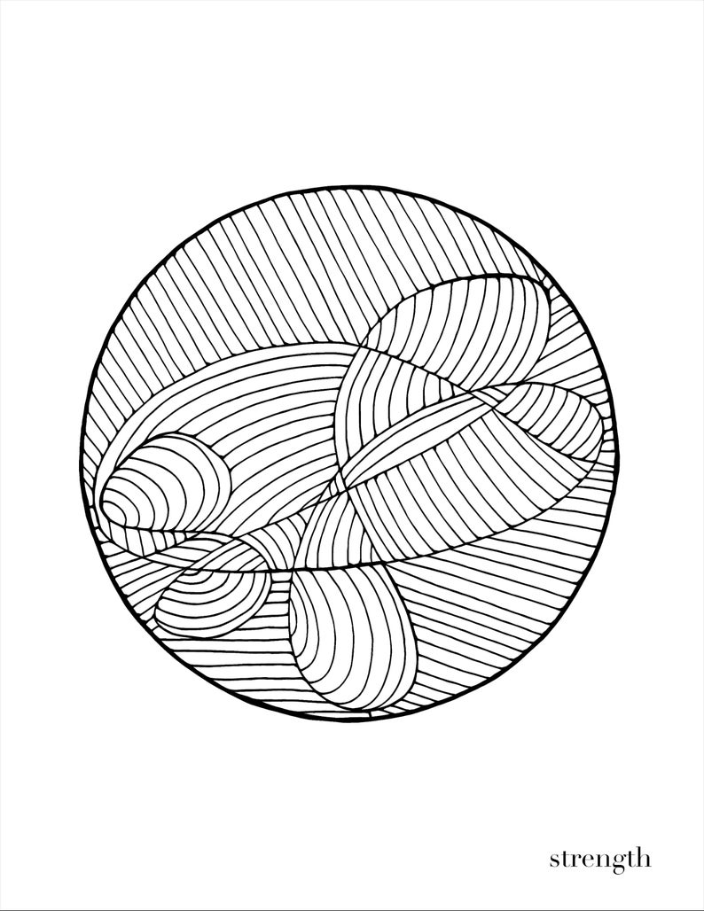 Strength - Individual Sigil Coloring Page - Etsy