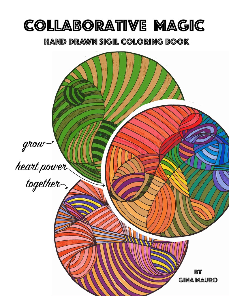 Digital Coloring Book - Collaborative Magic - Hand Drawn Sigil Coloring ...