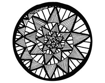 Coloring Page Mandala-lake | Etsy