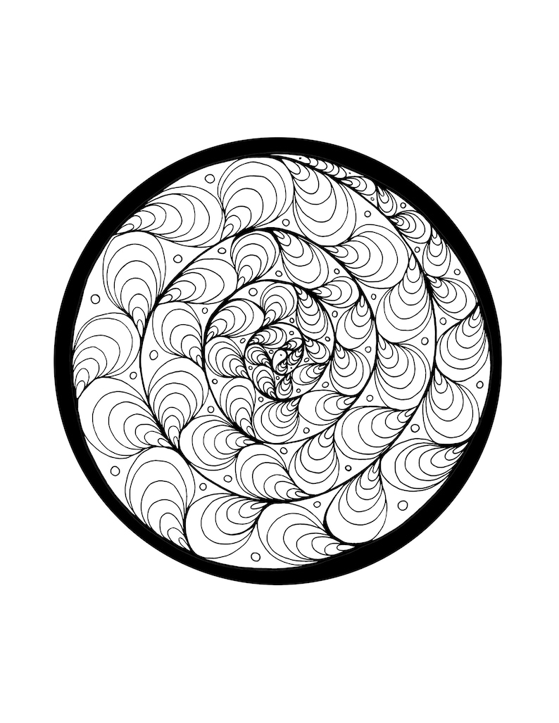 Digital Coloring Book - Homegrown Portals - Hand Drawn Spiral Coloring ...