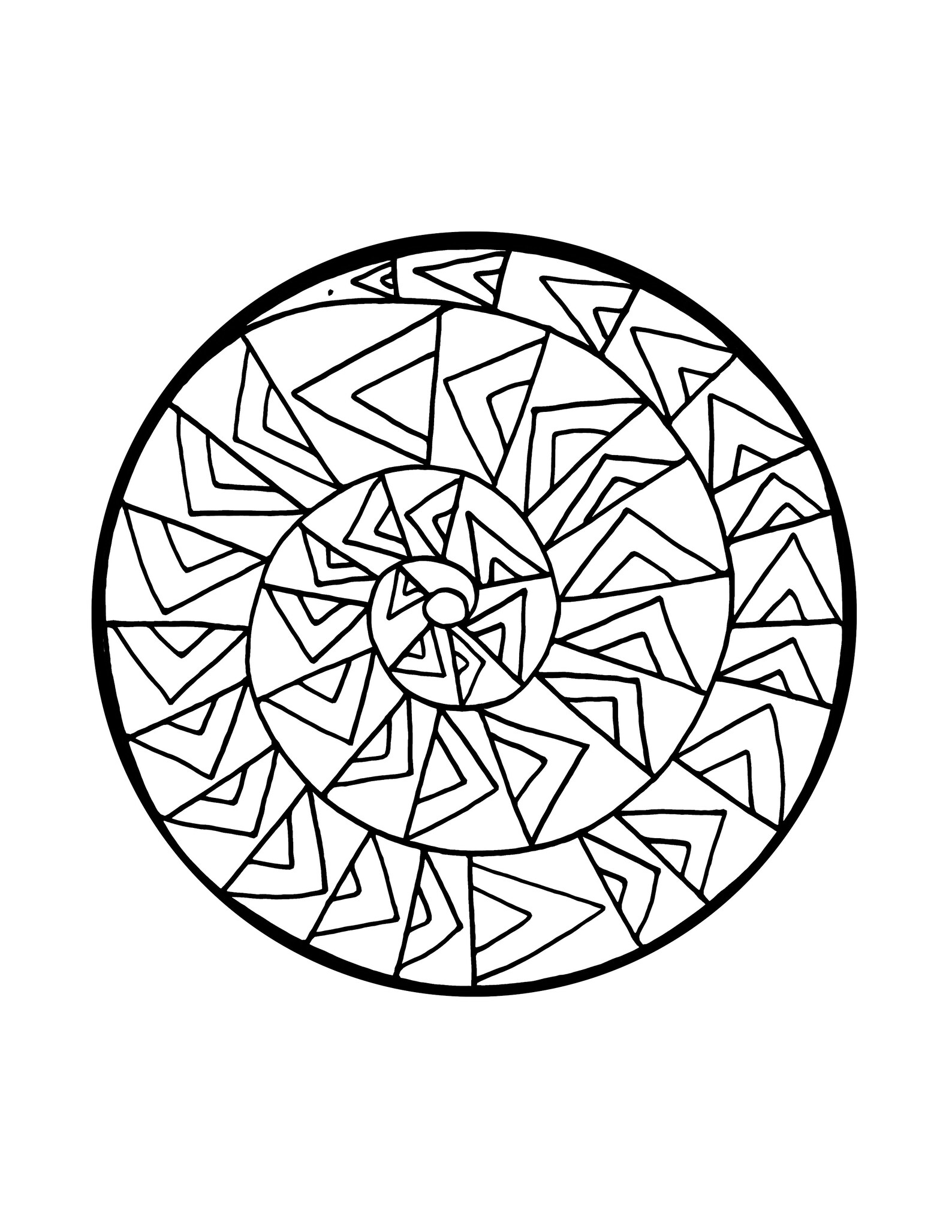 Coloring Page Spiral - Wedges - Etsy