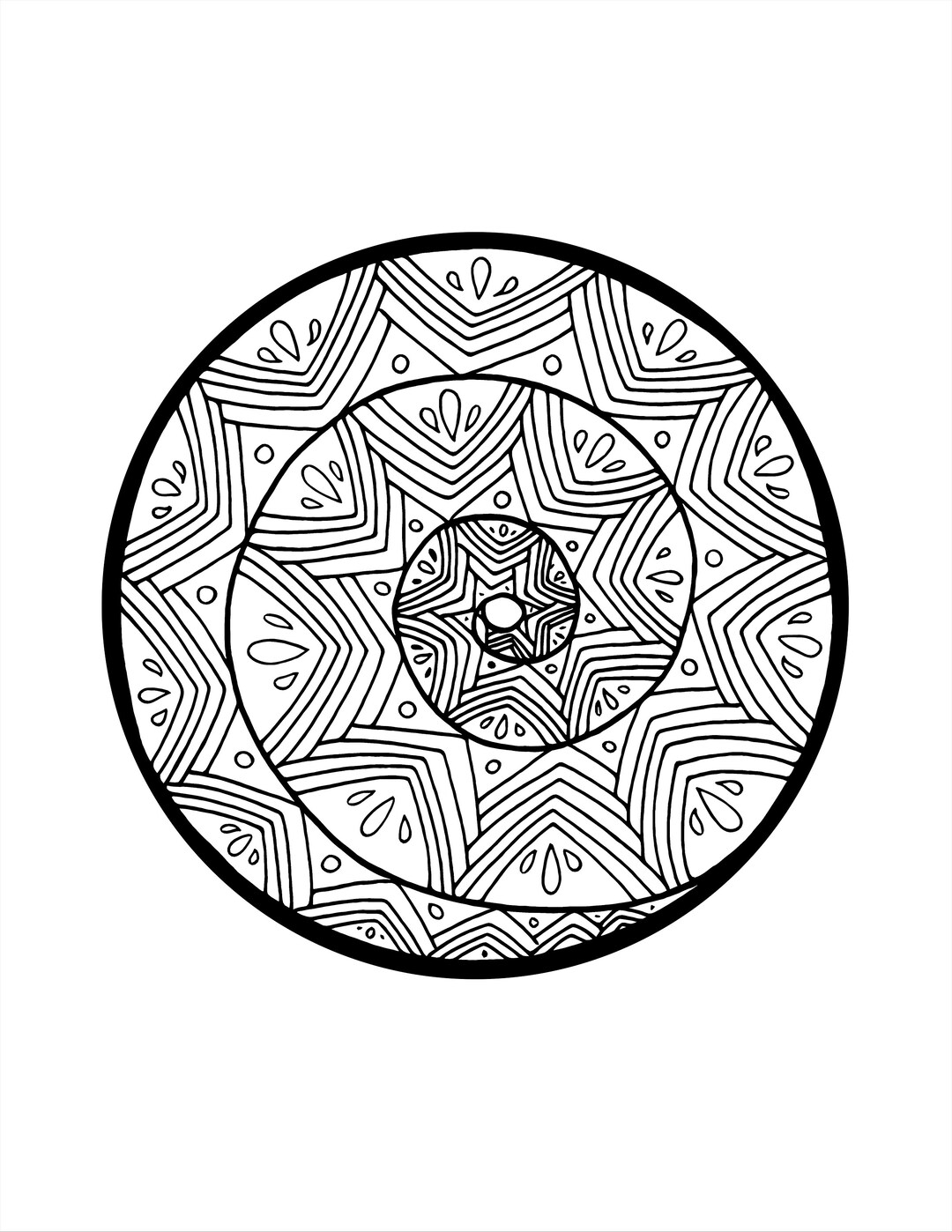 Coloring Page Spiral - Winter - Etsy