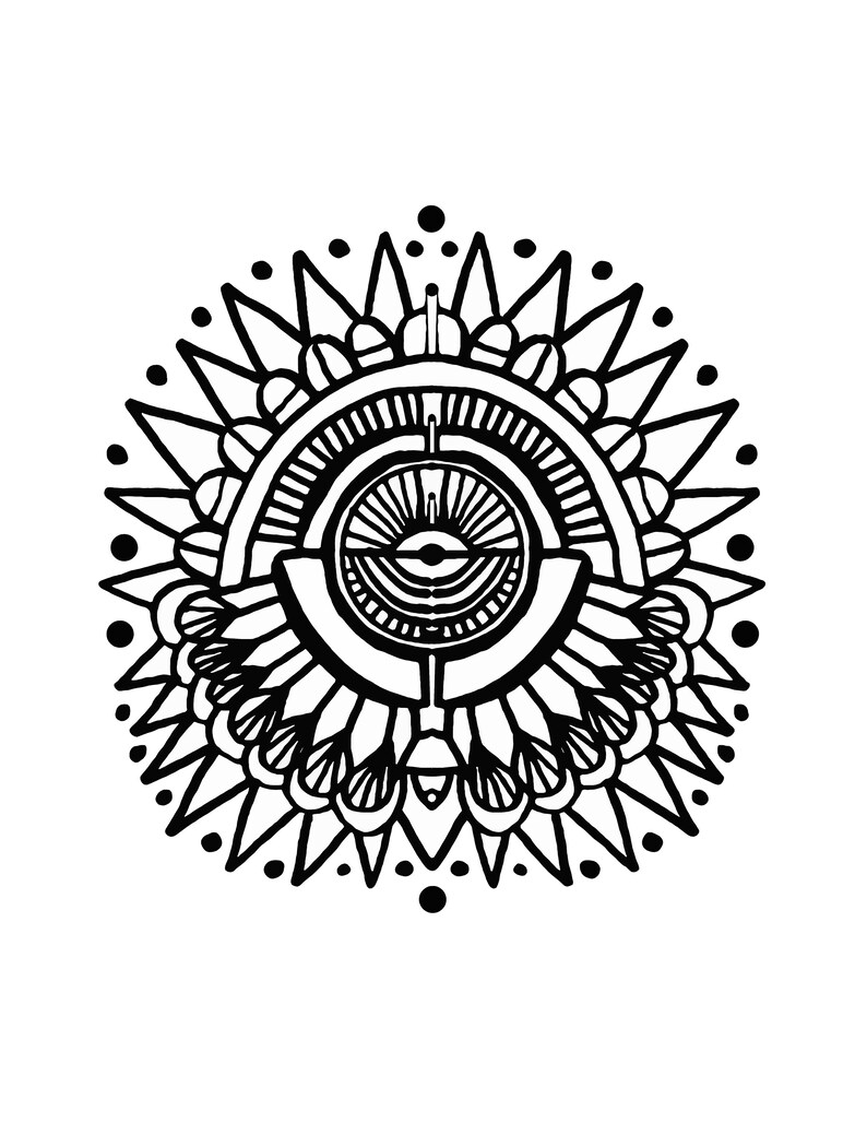 Coloring Page Mandala-crown - Etsy