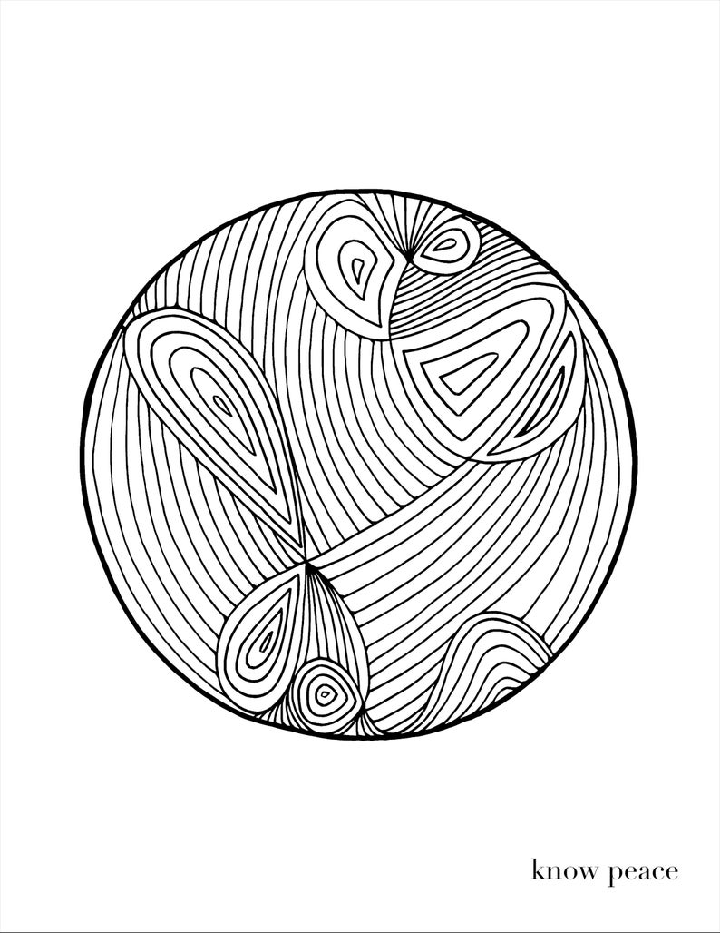 Know Peace - Individual Sigil Coloring Page - Etsy