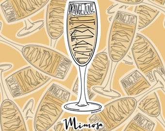 Mimosa Sticker | Etsy