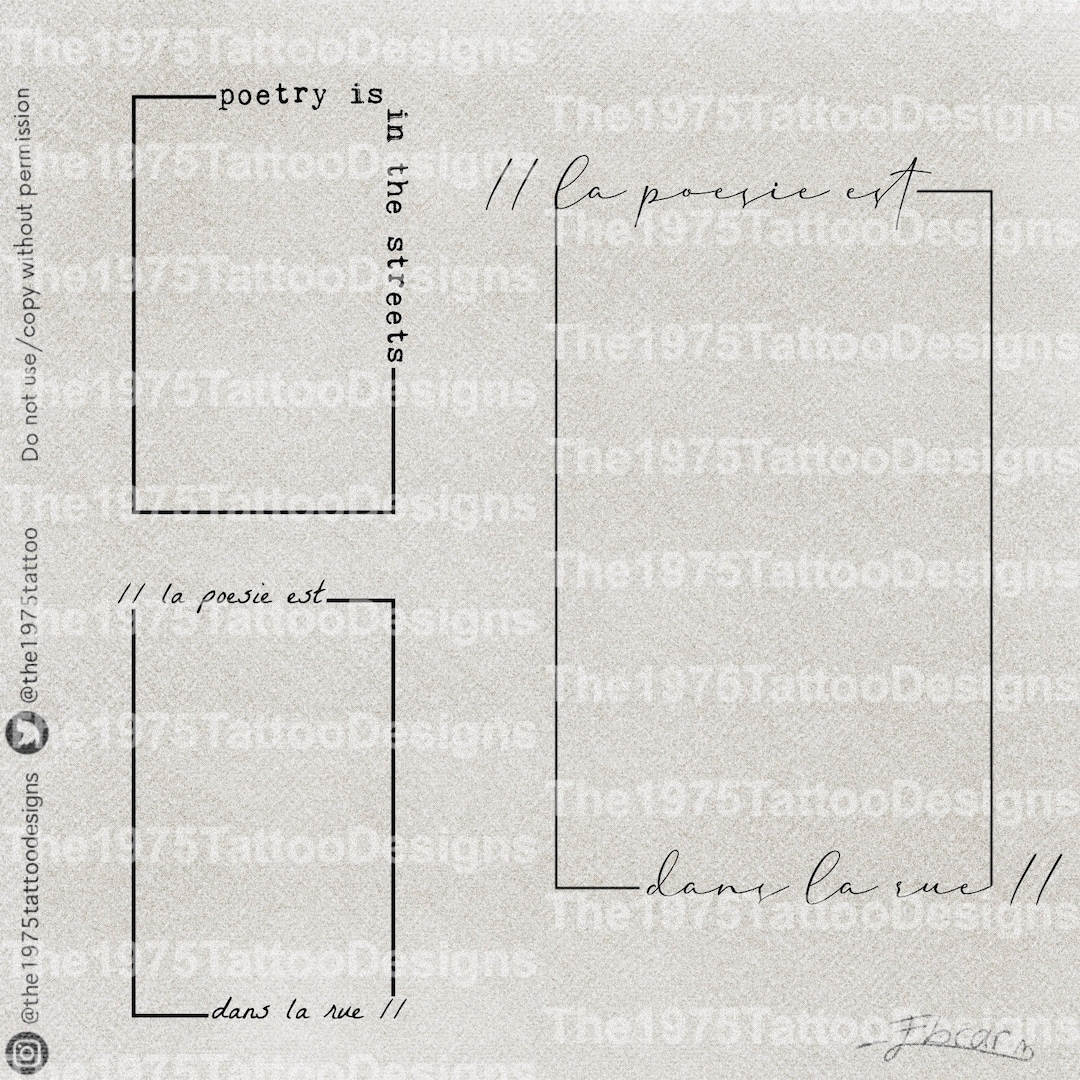 1975 Custom Lyrics Box Tattoo Designs by @the1975tattoodesigns on ...