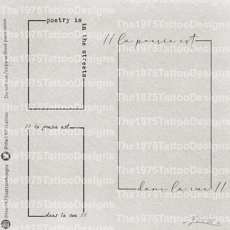 1975 Custom Lyrics Box Tattoo Designs by the1975tattoodesigns on ...