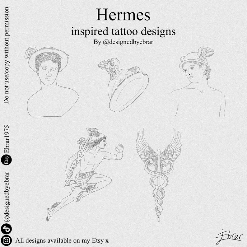 Hermes Digital Tattoo Design Files/personal Use Printable Files-deity ...