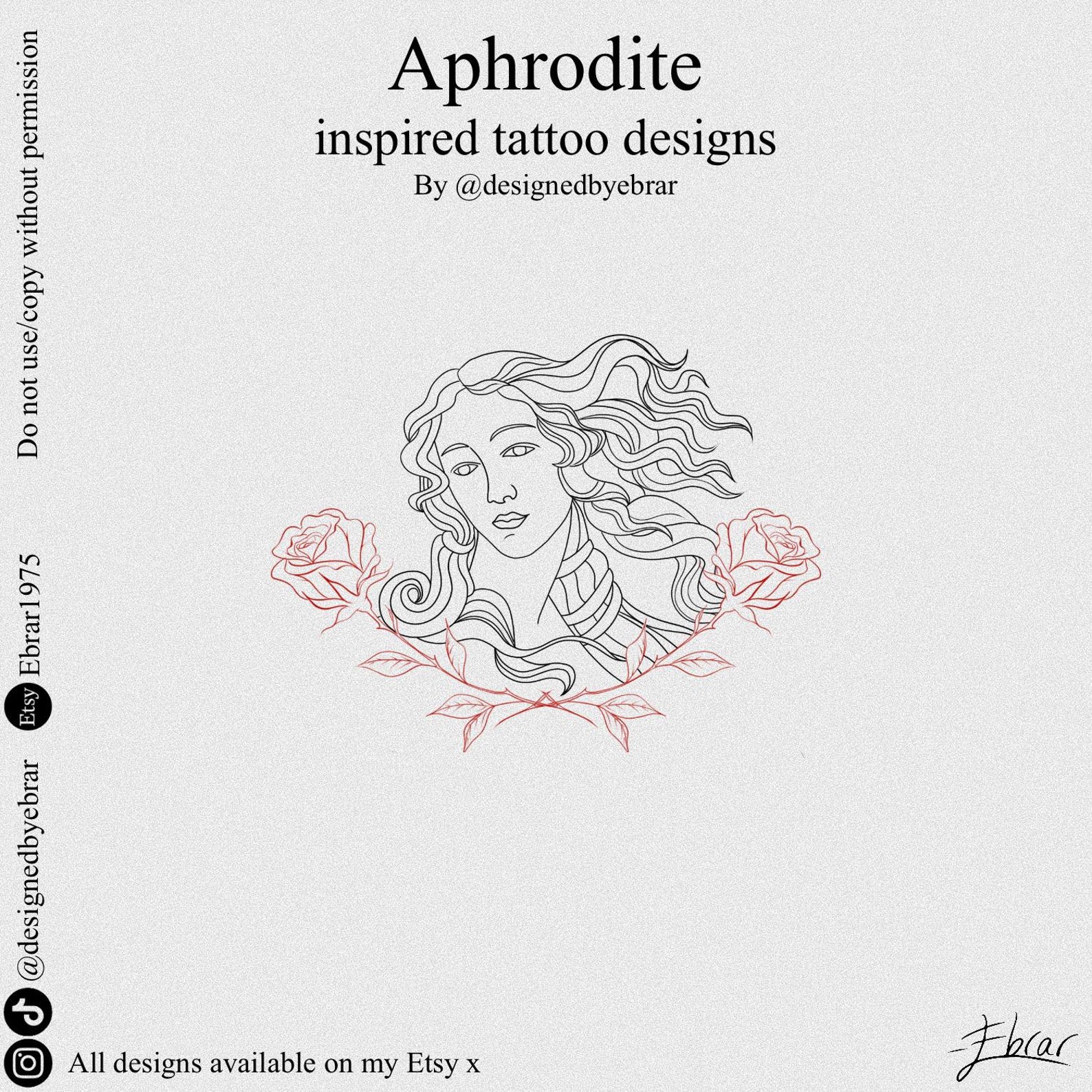 Aphrodite Inspired Digital Tattoo Design Files/personal Use Printable ...