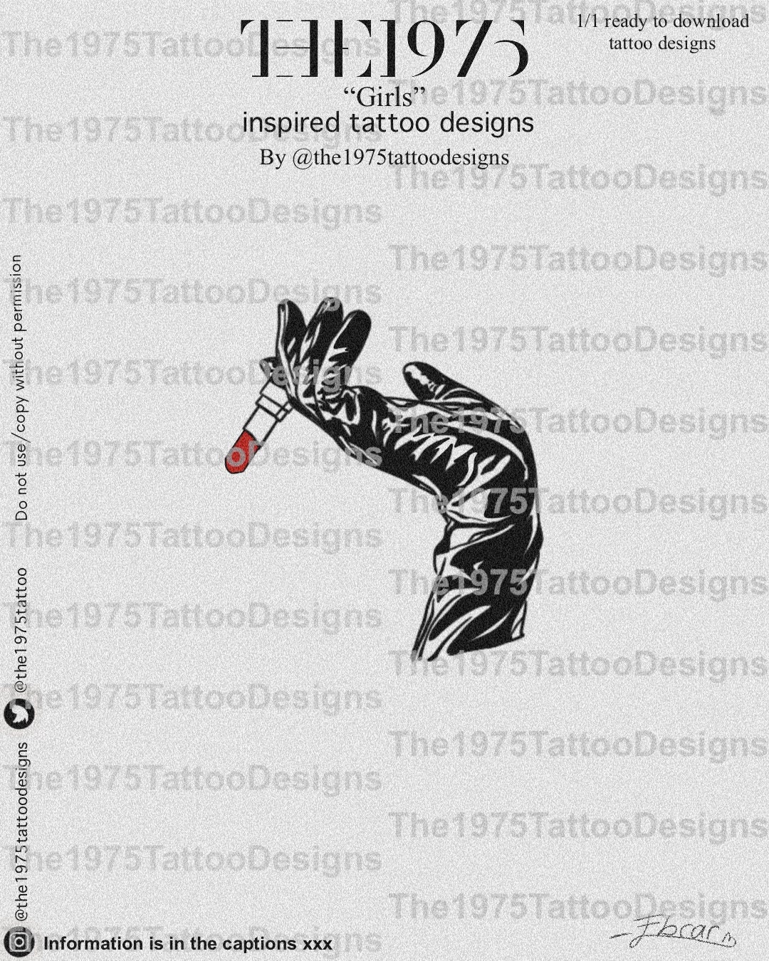 1975 Girls Inspired Daily Lyric Ready to Download Tattoo Designs by ...