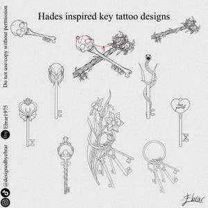 Hades and Persephone Inspired Key Artwork Digital Tattoo Design Files ...