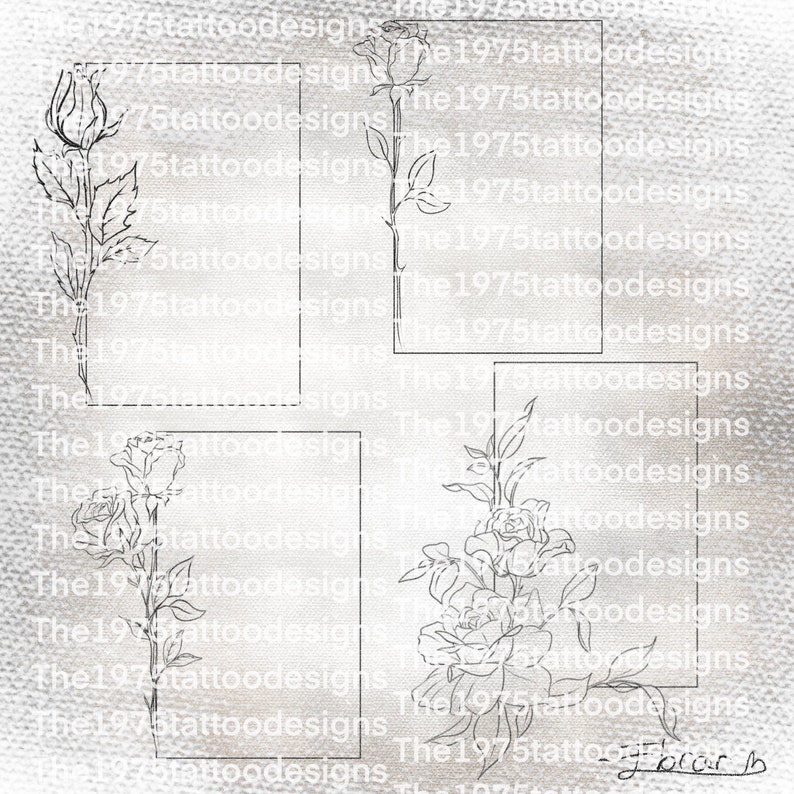 The 1975 Flower Box/rectangle Tattoo Design - Etsy