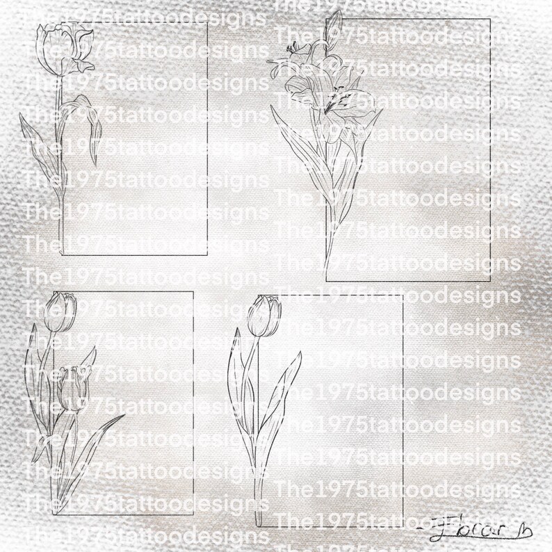 The 1975 Flower Box/rectangle Tattoo Design - Etsy