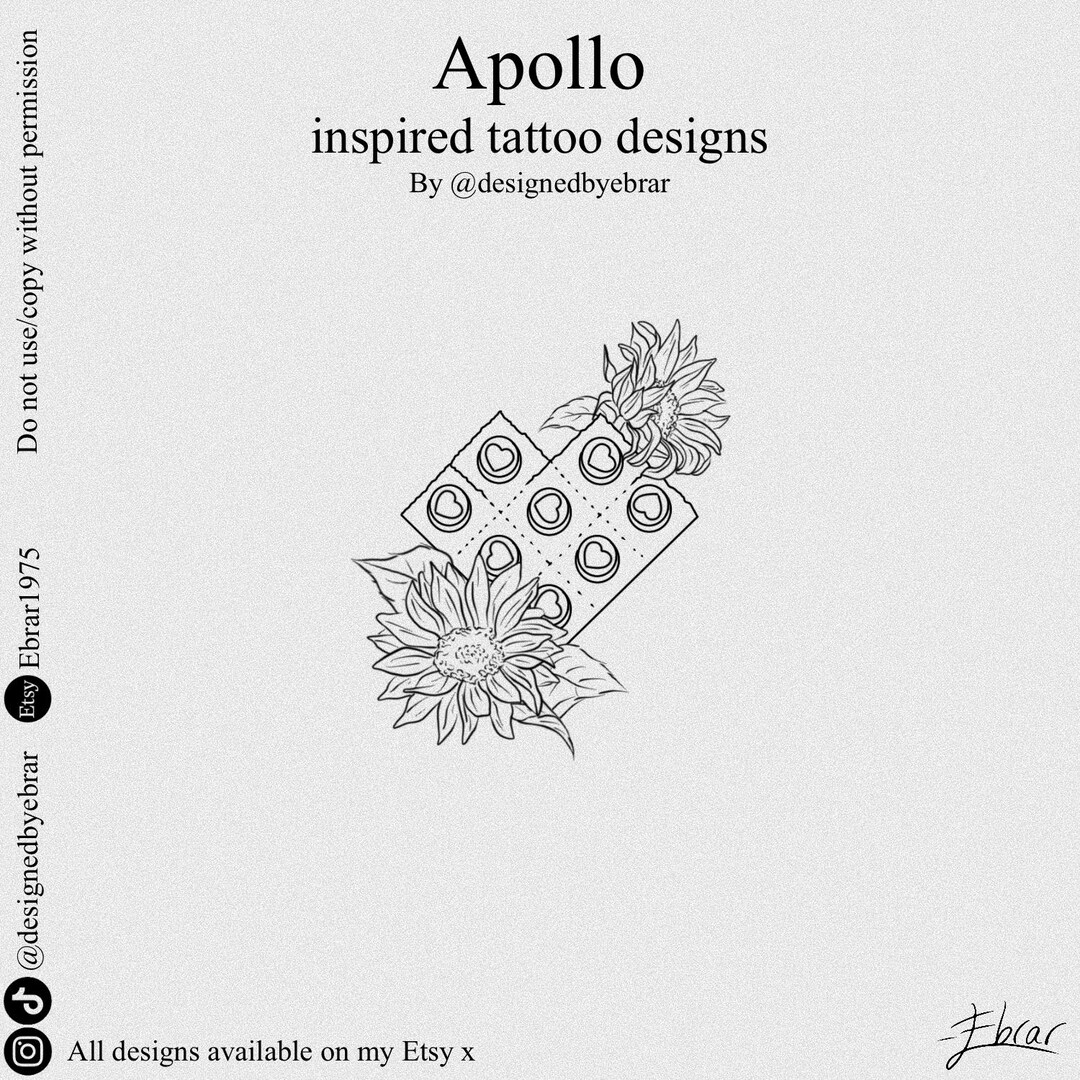 Apollo Sunflower, Medicine Inspired Digital Tattoo Design Files ...