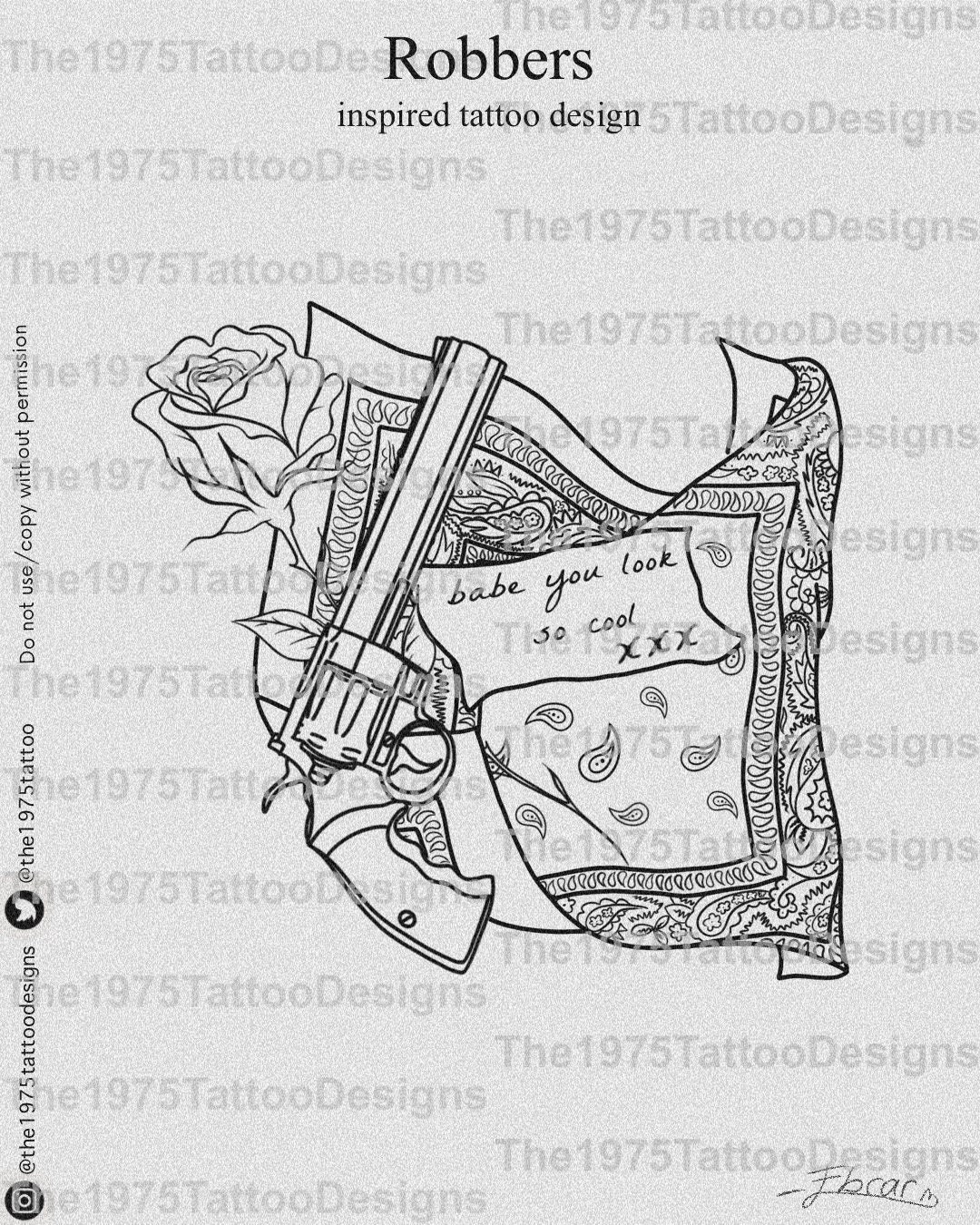 1975 Robbers Artwork- Tattoo Design - Etsy