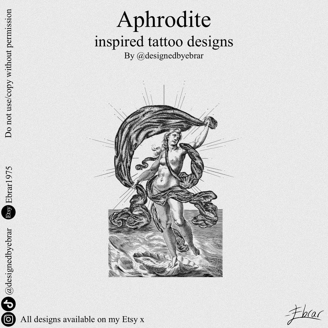 Aphrodite Inspired Digital Tattoo Design Files/personal Use Printable ...