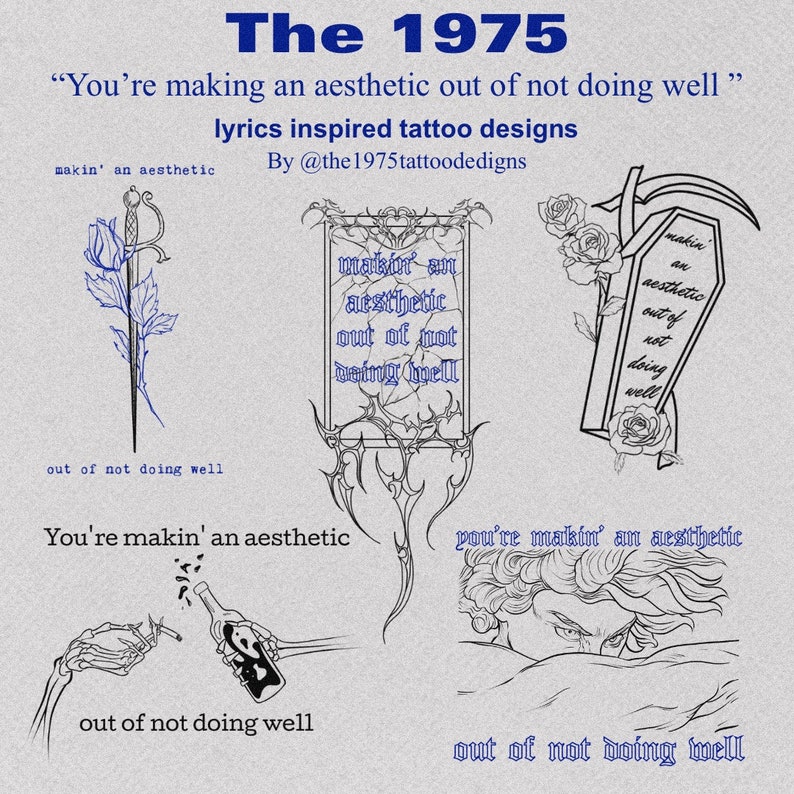 1975 Daily Lyric Designs by @the1975tattoodesigns on Instagram - Etsy