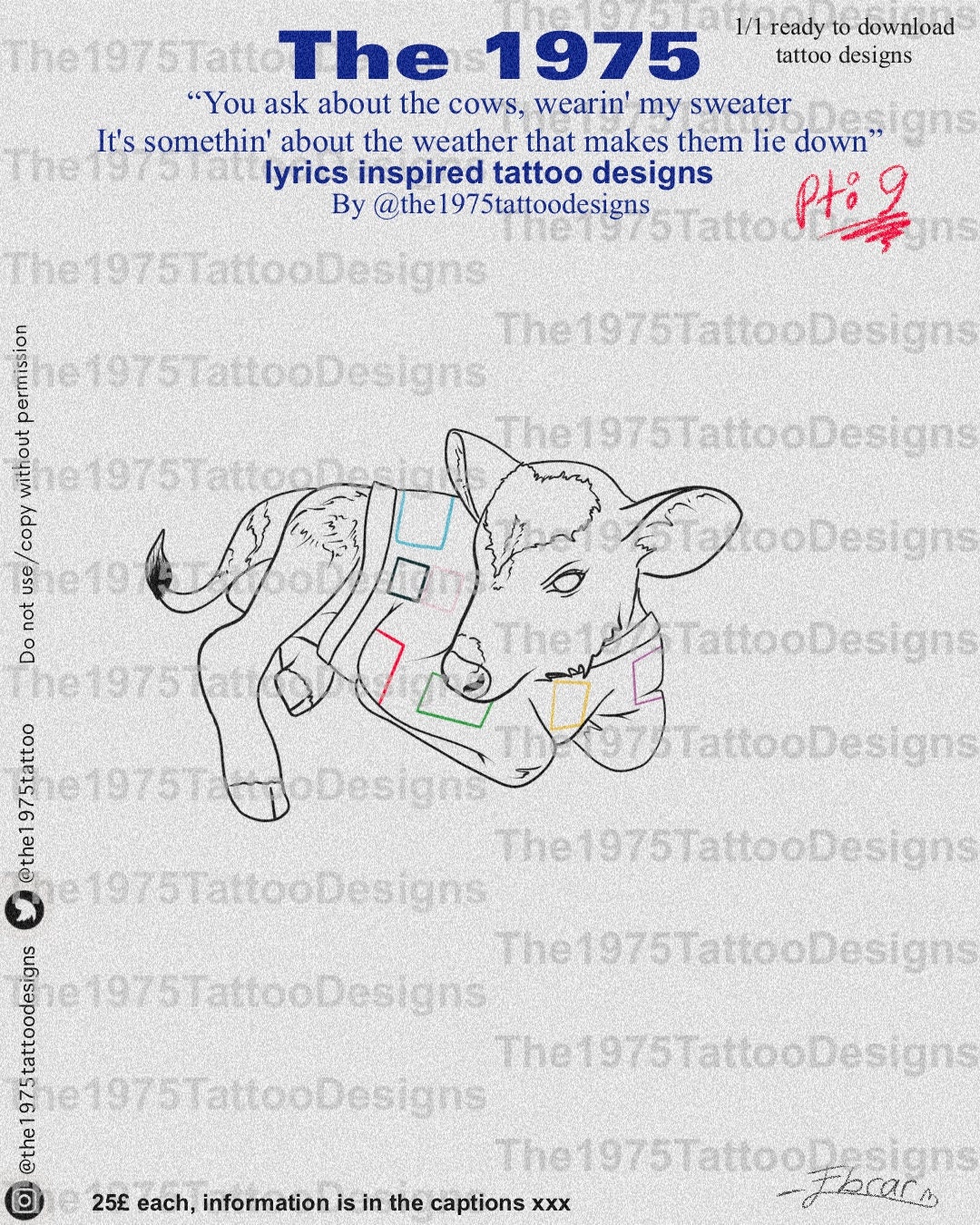 The 1975 Abiior Sweater Cows Wearing My Sweater Daily Lyric Designs by ...