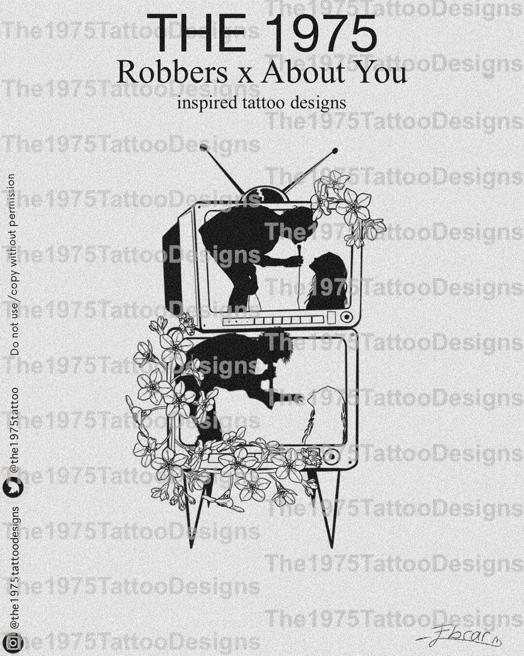 The 1975 Robbers X About You Artwork- Tattoo Design Ready to Download 1 ...