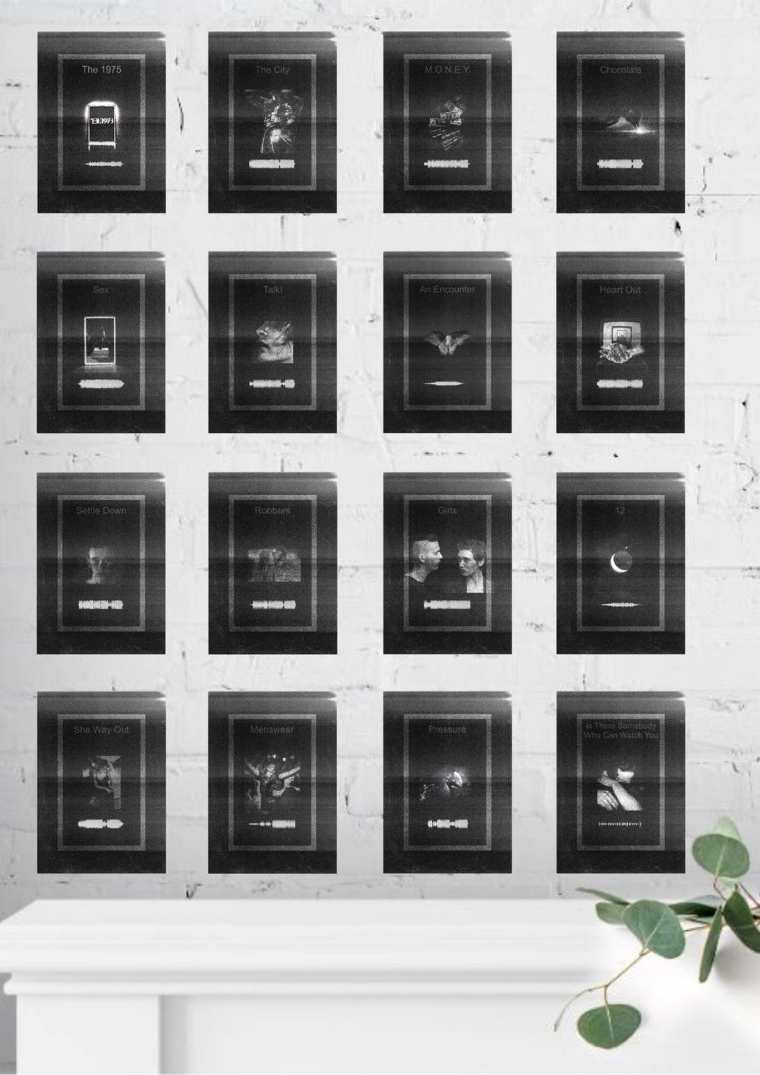 The 1975 Self Titled Album and Eps Soundwave Collage Artwork Poster ...