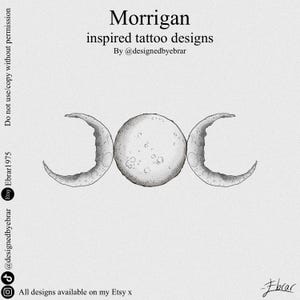 Goddess Morrigan Triple Moon Digital Tattoo Design Files/personal Use ...