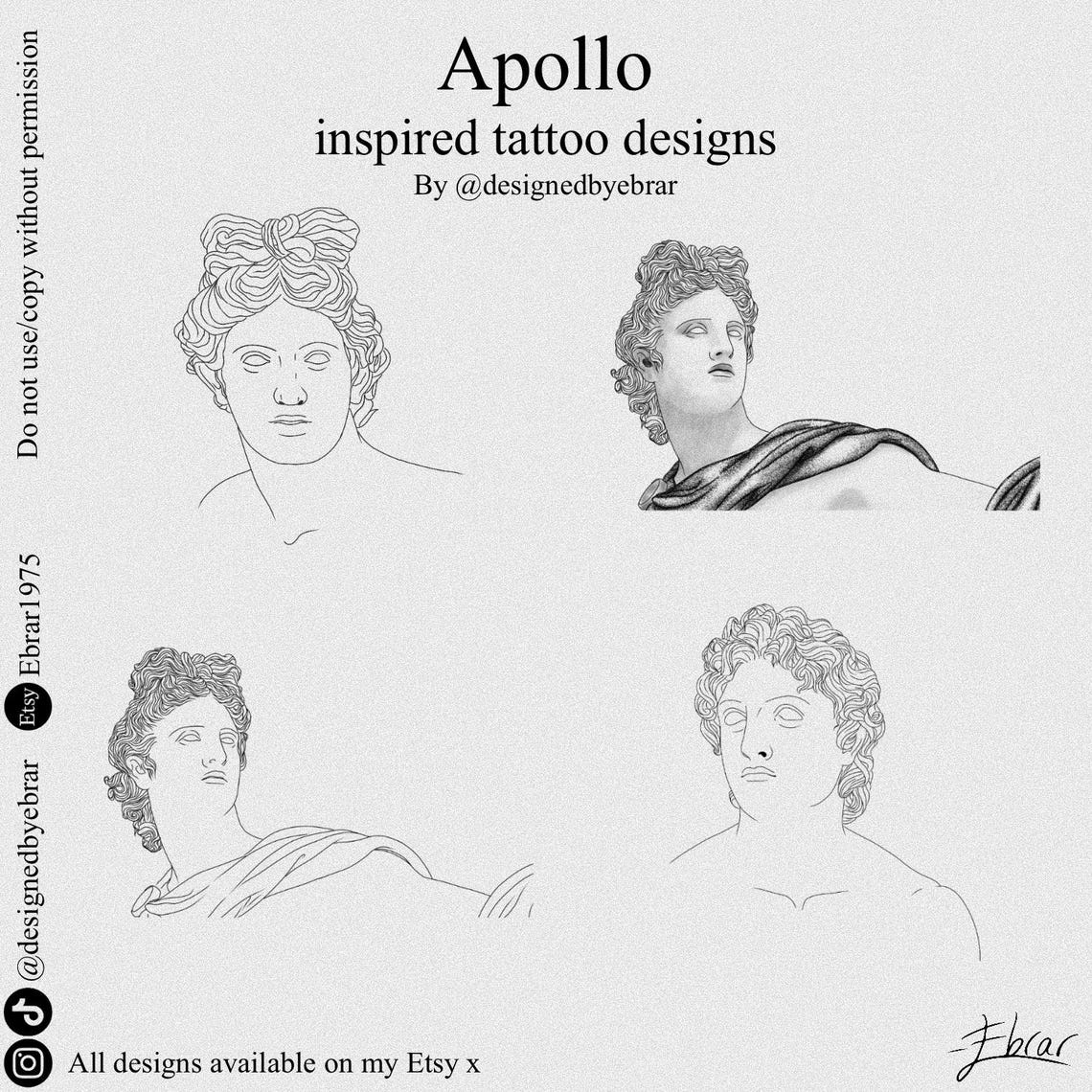 Apollo Digital Tattoo Design Files/personal Use Printable Files-deity ...
