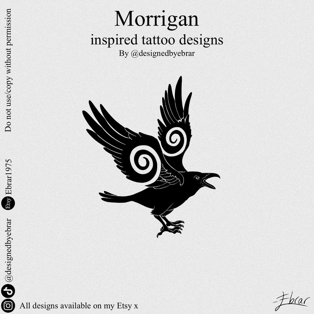 Goddess Morrigan Crow Digital Tattoo Design Files/personal Use ...