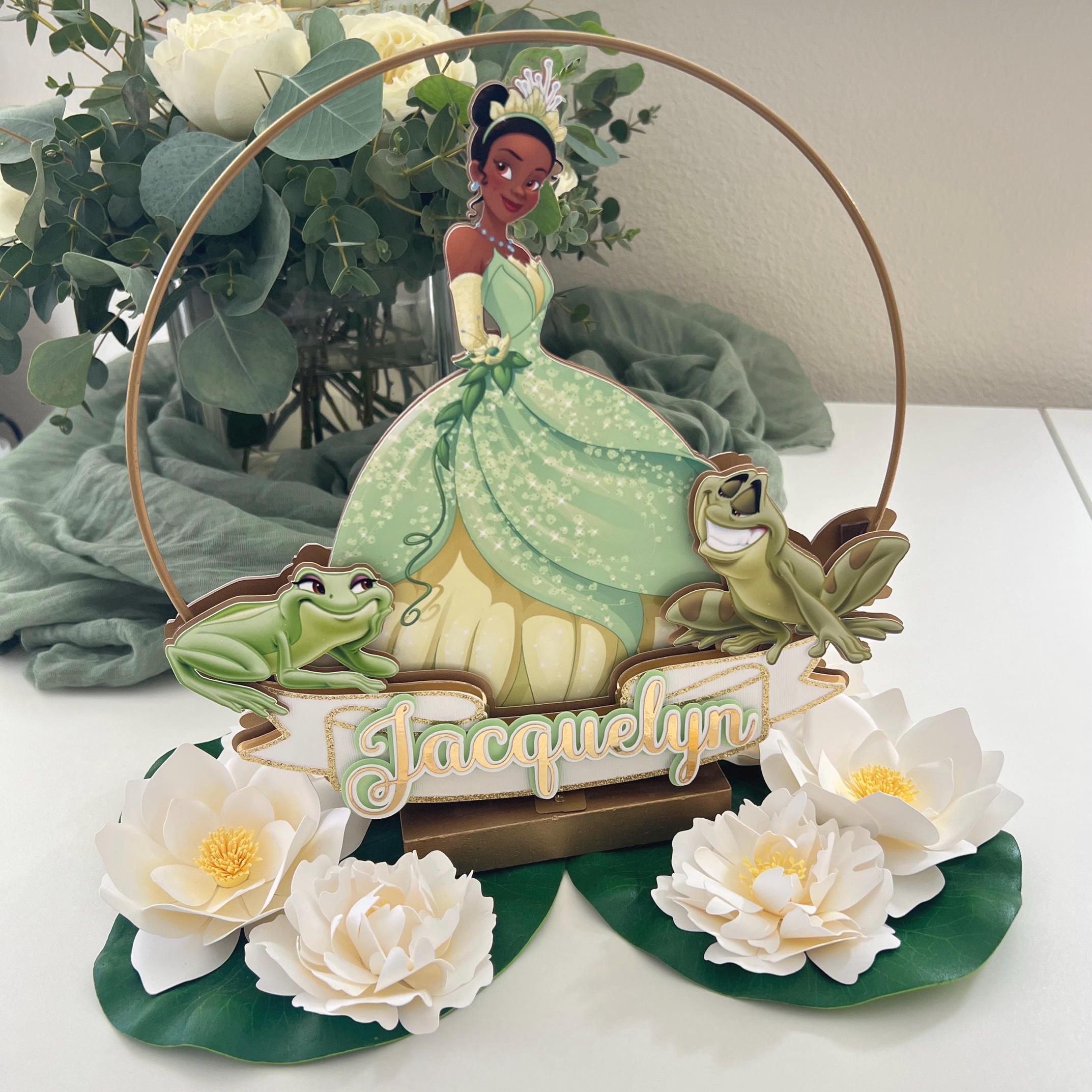 Princess Tiana Centerpiece, Gold Ring, Paper Flowers, Lily Pad Base - Etsy