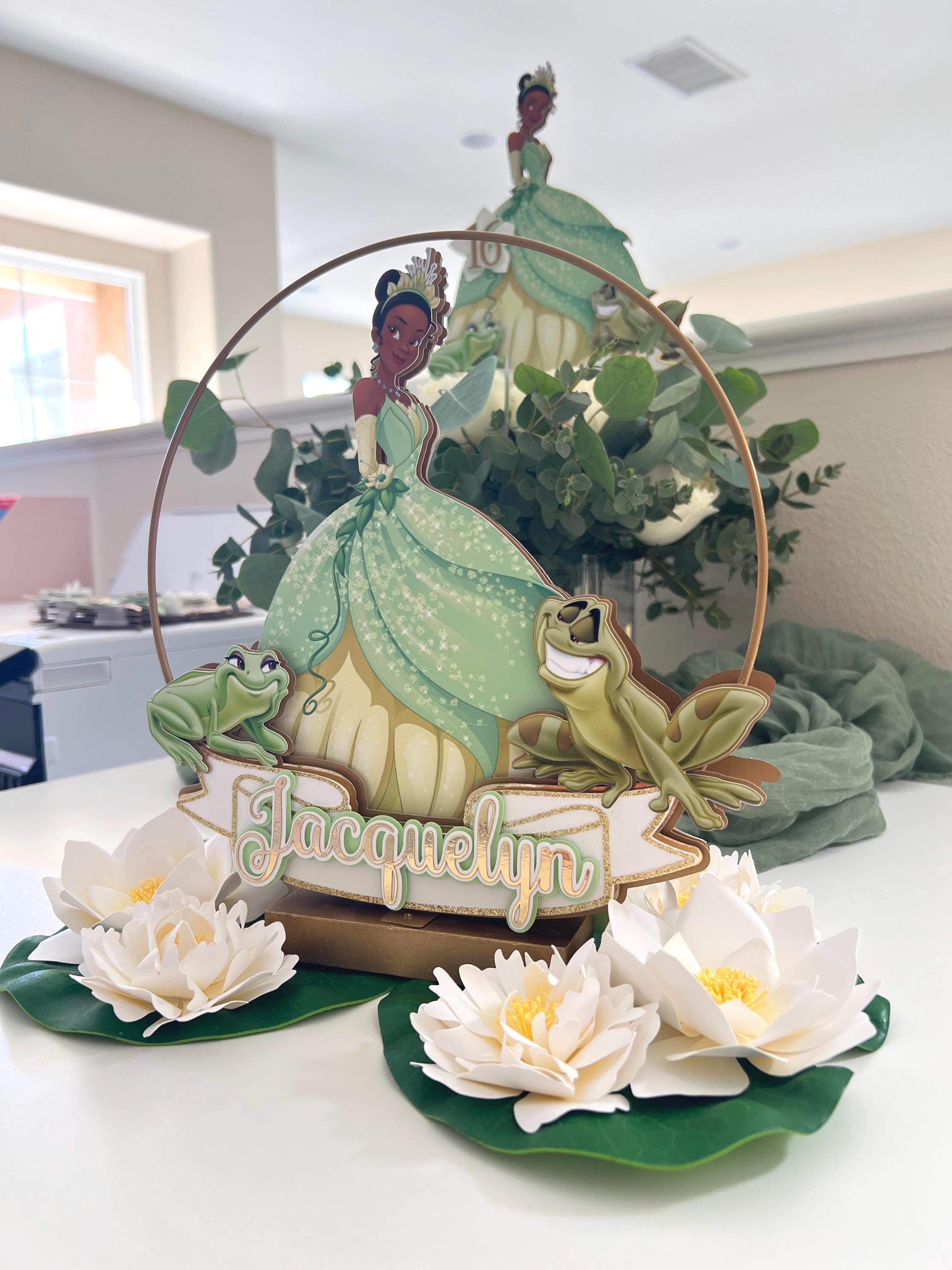 Princess Tiana Centerpiece, Gold Ring, Paper Flowers, Lily Pad Base - Etsy