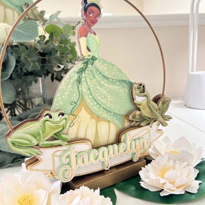 Princess Tiana Centerpiece, Gold Ring, Paper Flowers, Lily Pad Base - Etsy