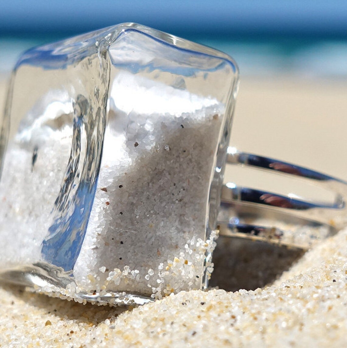 Sand Ring Beach Sand Jewelry Beach Wedding Ring Mermaid - Etsy