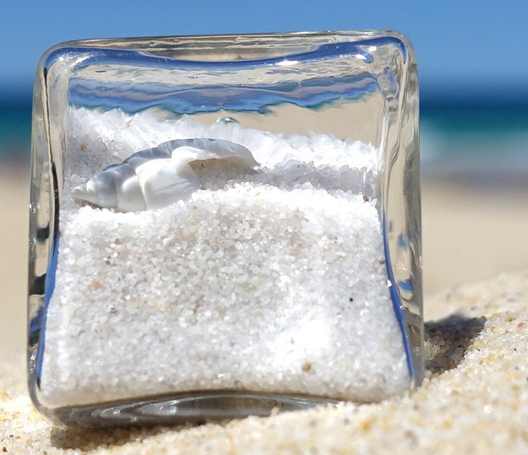 Women's Cube-shaped Sand Ring, Unique Glass Ring, Australian Sourced ...