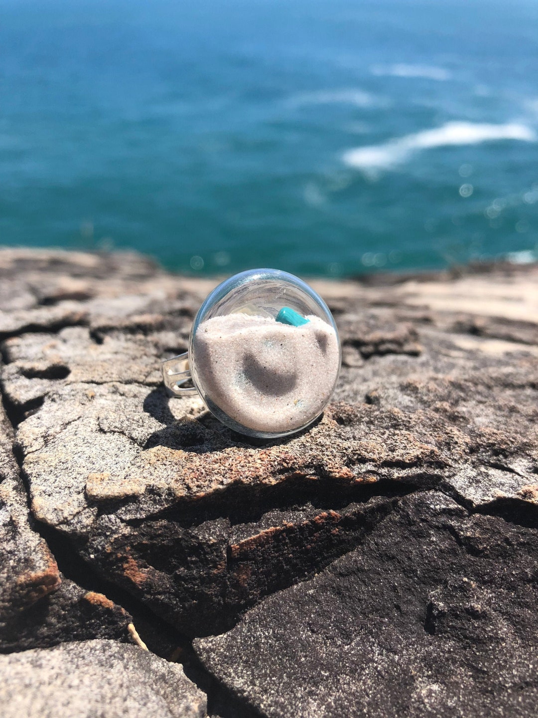 Seashell Sand Ring, Beach Sand Ring, Coastal Jewelry, 925 Silver - Etsy