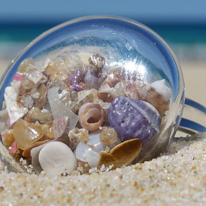 Medium Round Black Beach Sand Ring, Black Beach Sand Ring, Coastal ...