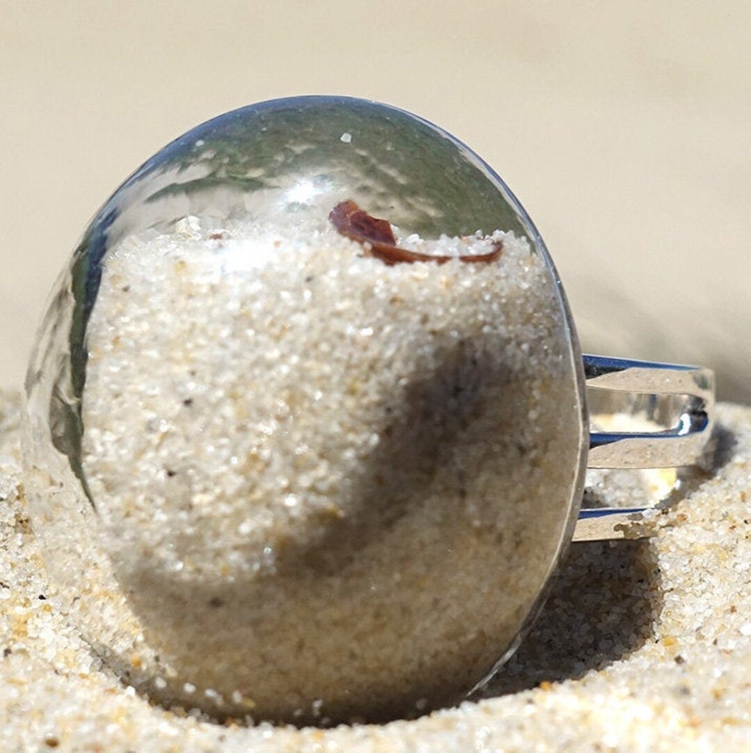 Dome Sand Ring, Shell-accented Ring , Coastal Jewelry, 925 Silver - Etsy