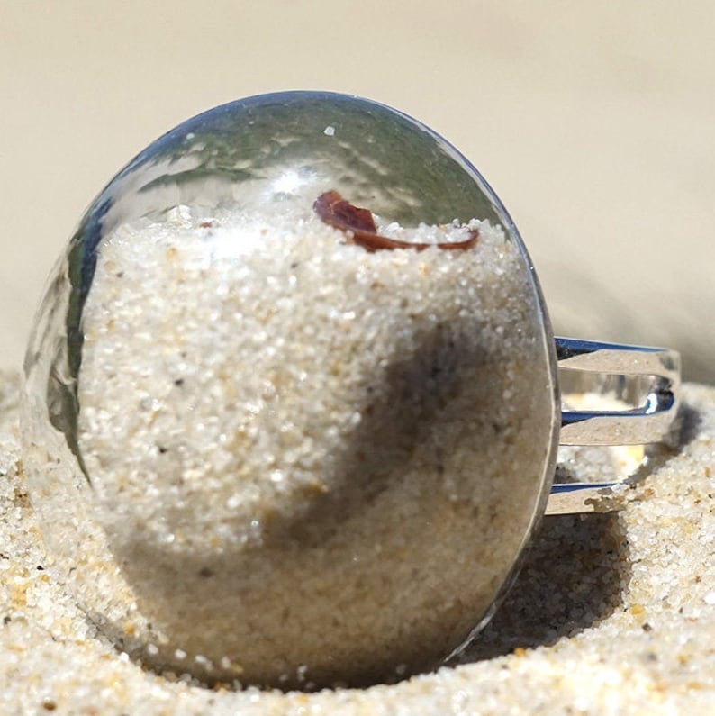Sand Dune Dome Ring, Turquoise Sand Ring, Coastal Jewelry, 925 Silver ...