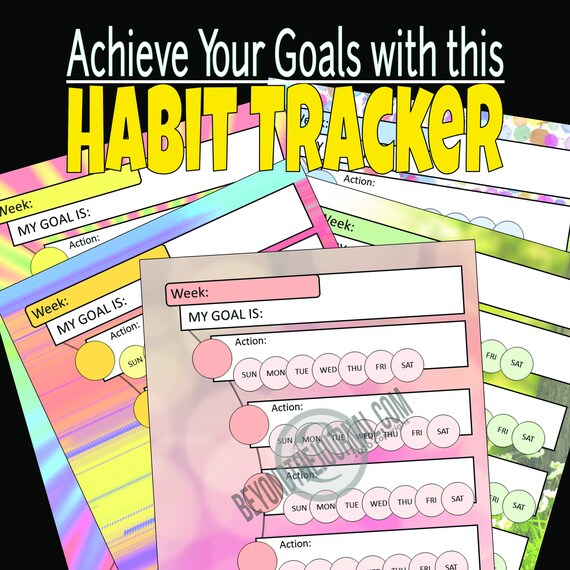 Achieve Your Goal Weekly Habit Tracker Style 6 Bundle 5 | Etsy