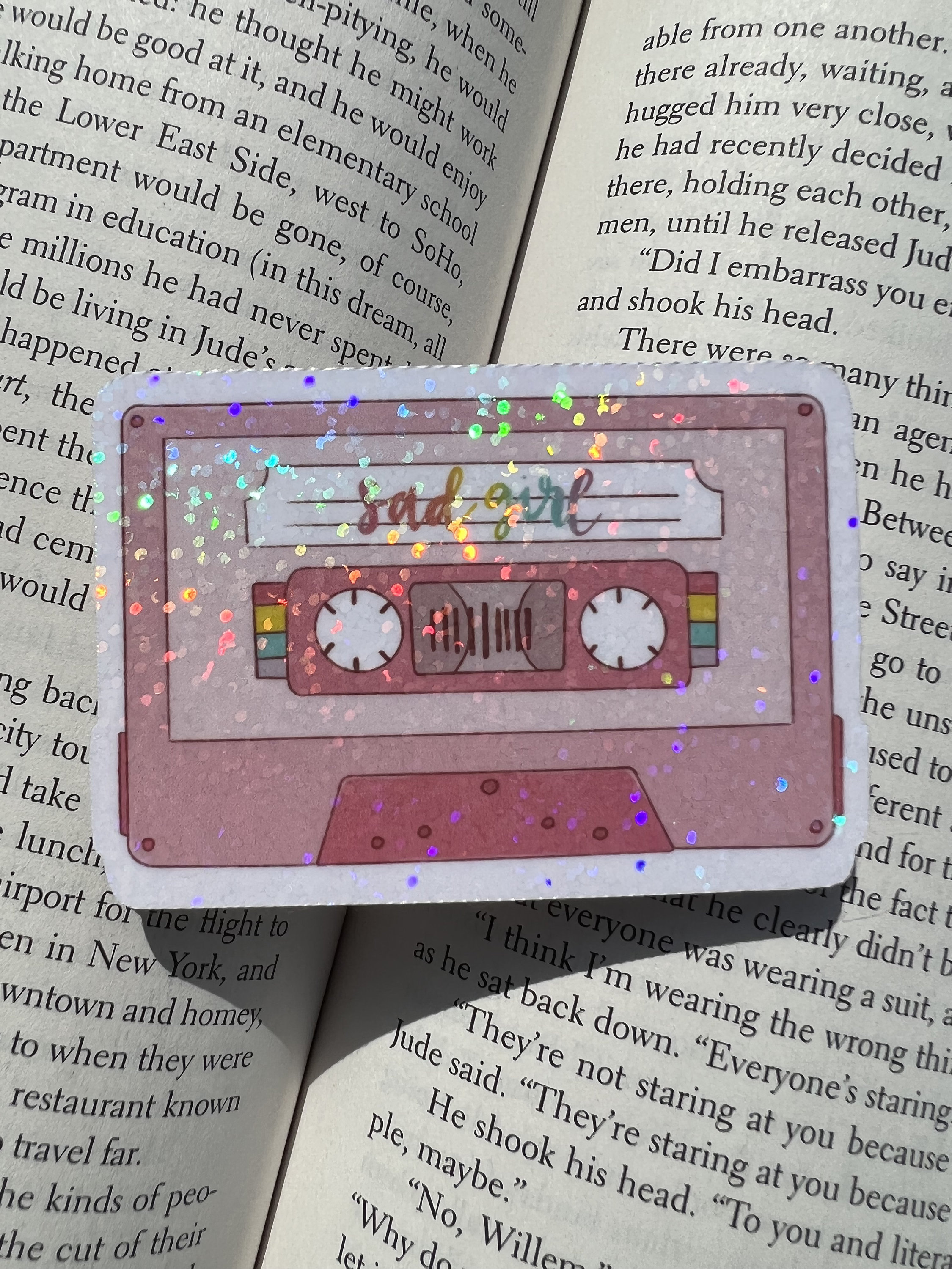 Sad Girl Cassette Sticker, Mix Tape Sticker, Emo Sticker, Glitter ...