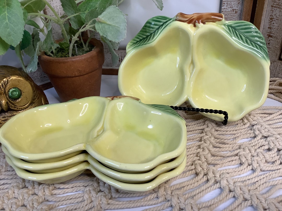 Vintage USA Belmar of CA Pottery Yellow Pear Dishes/set of 4/MCM ...