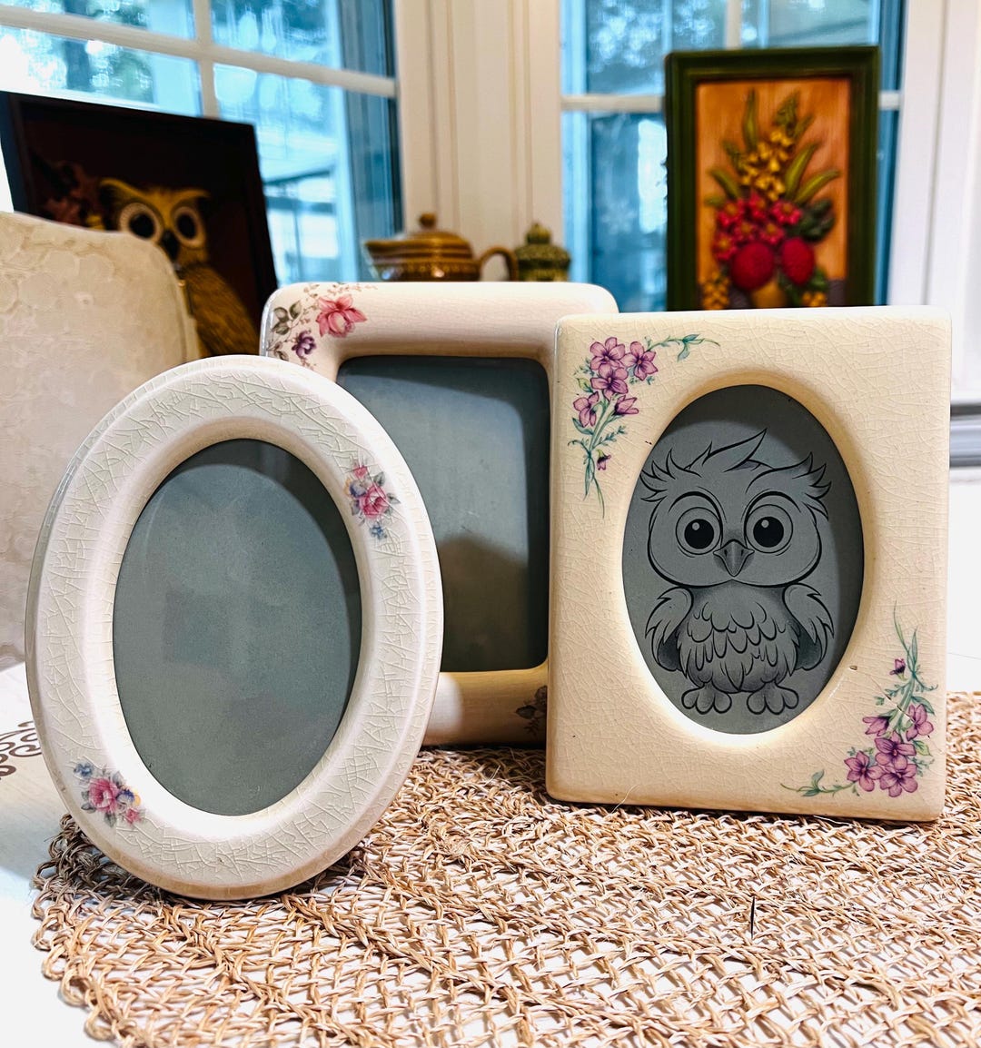 Set of 3 Mis-matched Vintage Porcelain Picture Frames/1980s/victorian ...